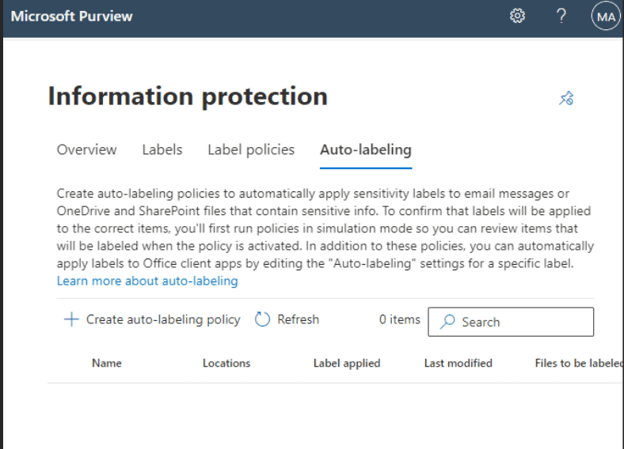 Microsoft Sensitivity Labels